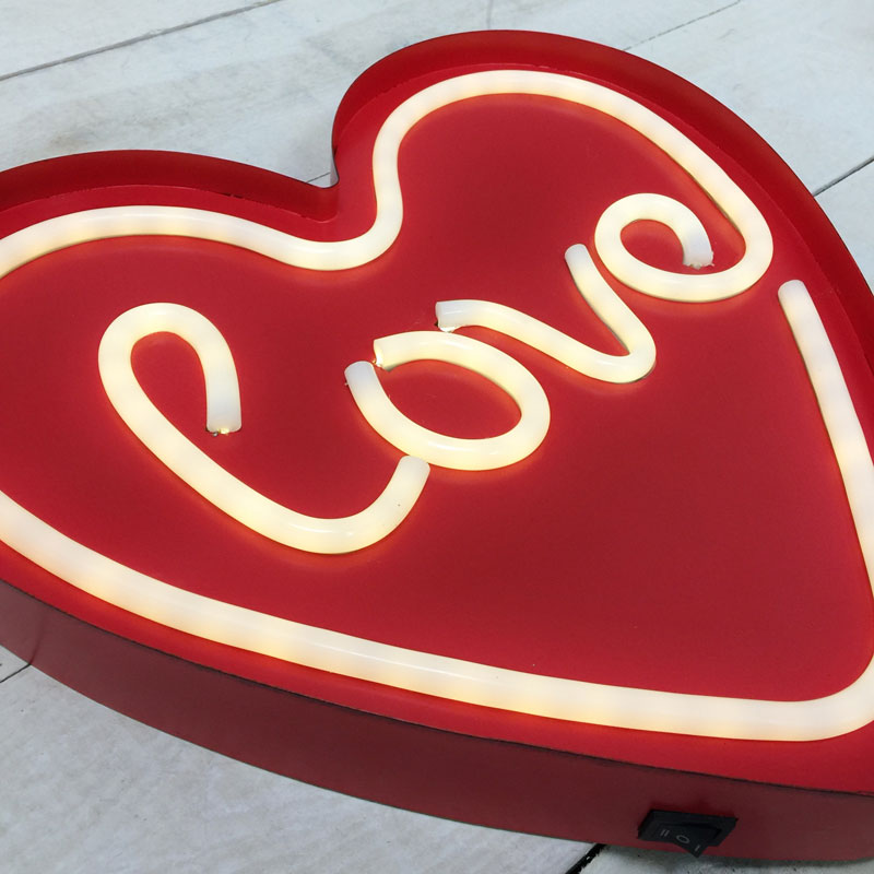 Red Neon Valentine's Day Heart Red Neon Valentine's Day Heart