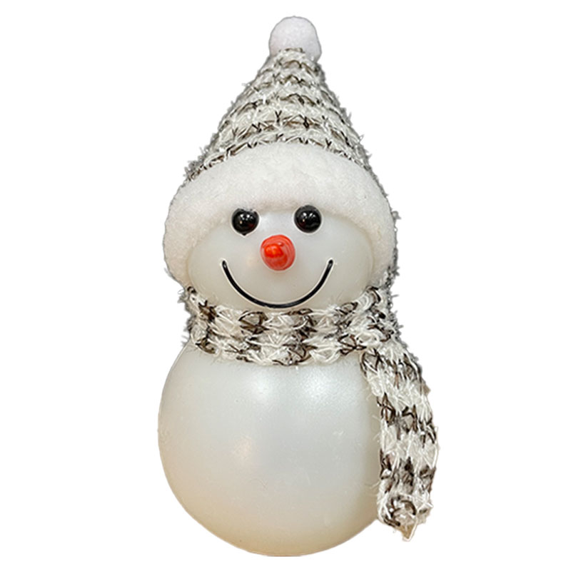 (3) 6" x 3" Designer LED Color Changing Snowmen - Battery Operated