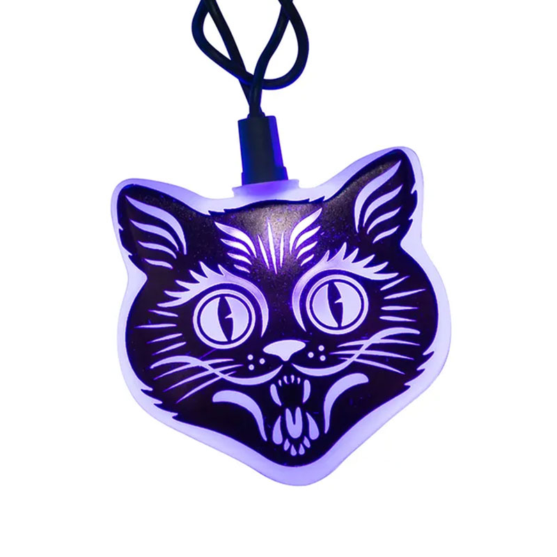 Halloween Black Cat Mask LED Lights - 10 Lights