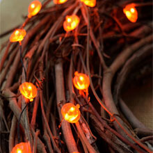 Orange LED Mini Battery Operated String Lights