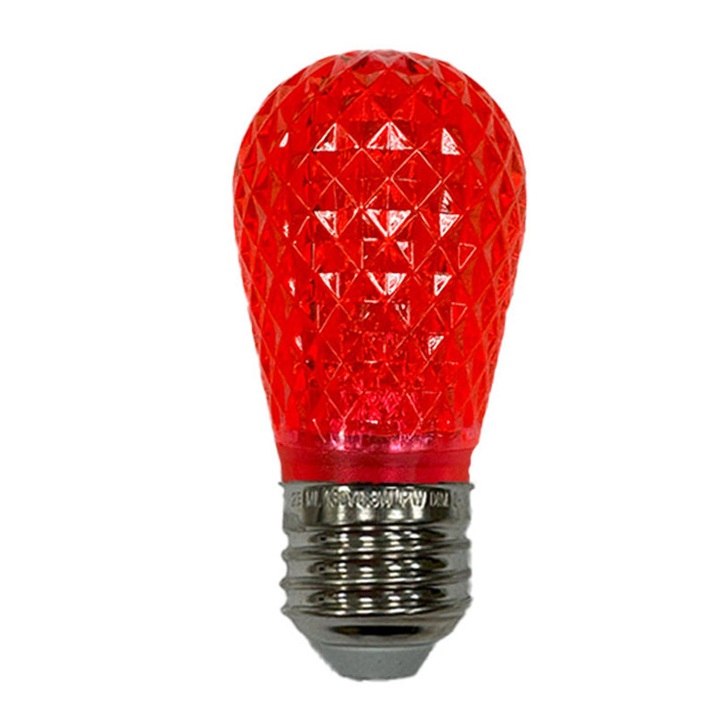 Pink LED S14 Crystal Cut Faceted Light Bulb