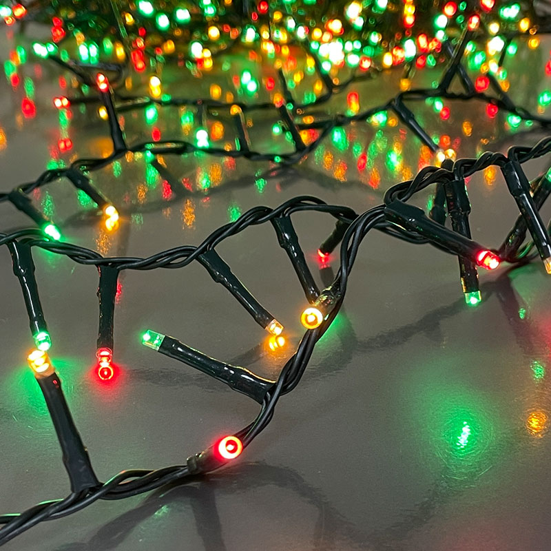 36' LED Compact Lights - 500 Bulbs - Red - Green - Warm White